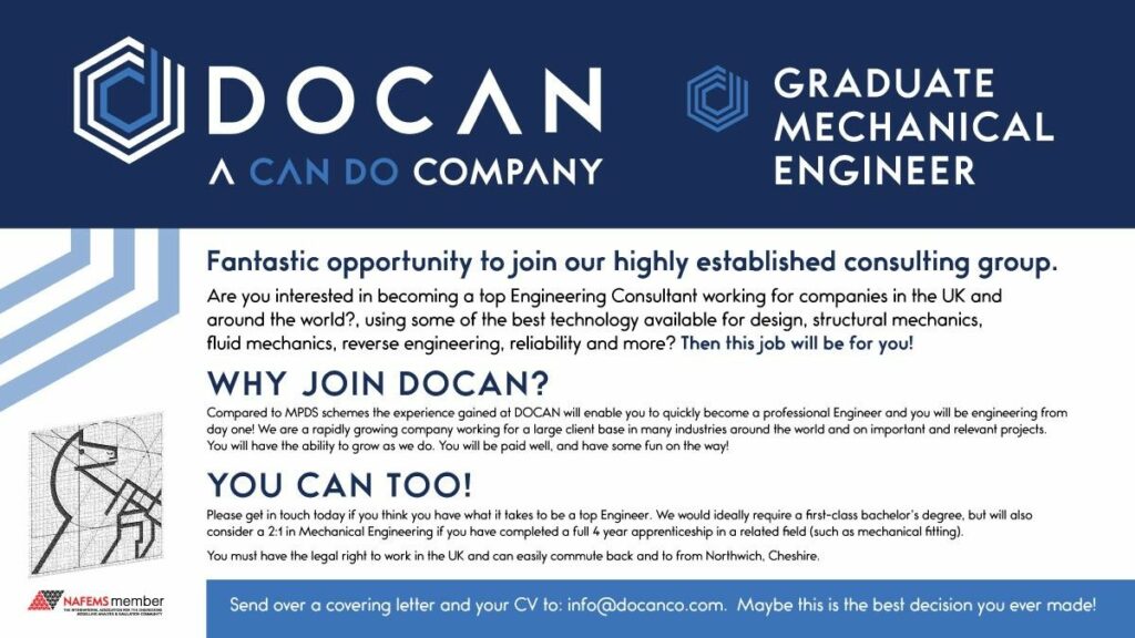 We are hiring for a Graduate Mechanical Engineer - DOCAN